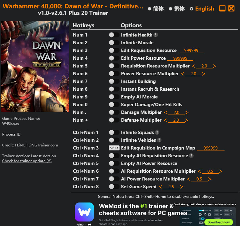 Warhammer 40,000: Dawn of War – Definitive Edition Trainer +20 v2.6.1 ...
